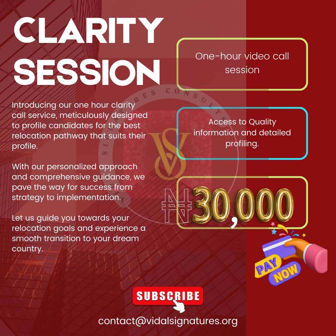 Buy CLARITY SESSION (1 HOUR) by Vidal Signatures Consults on Selar