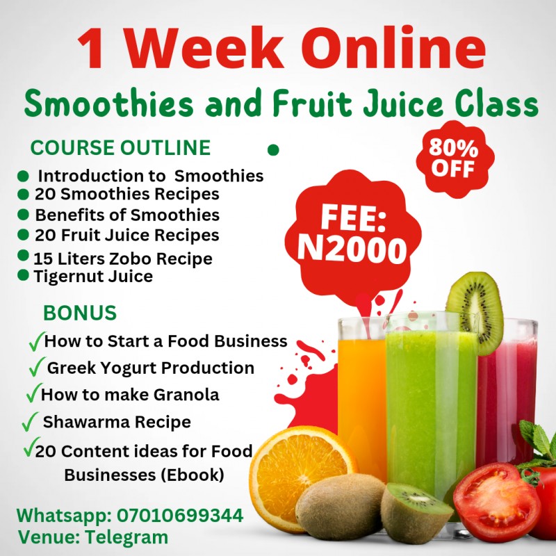 Buy SMOOTHIES AND FRUIT JUICES CLASS by Virtue Ottoh on Selar
