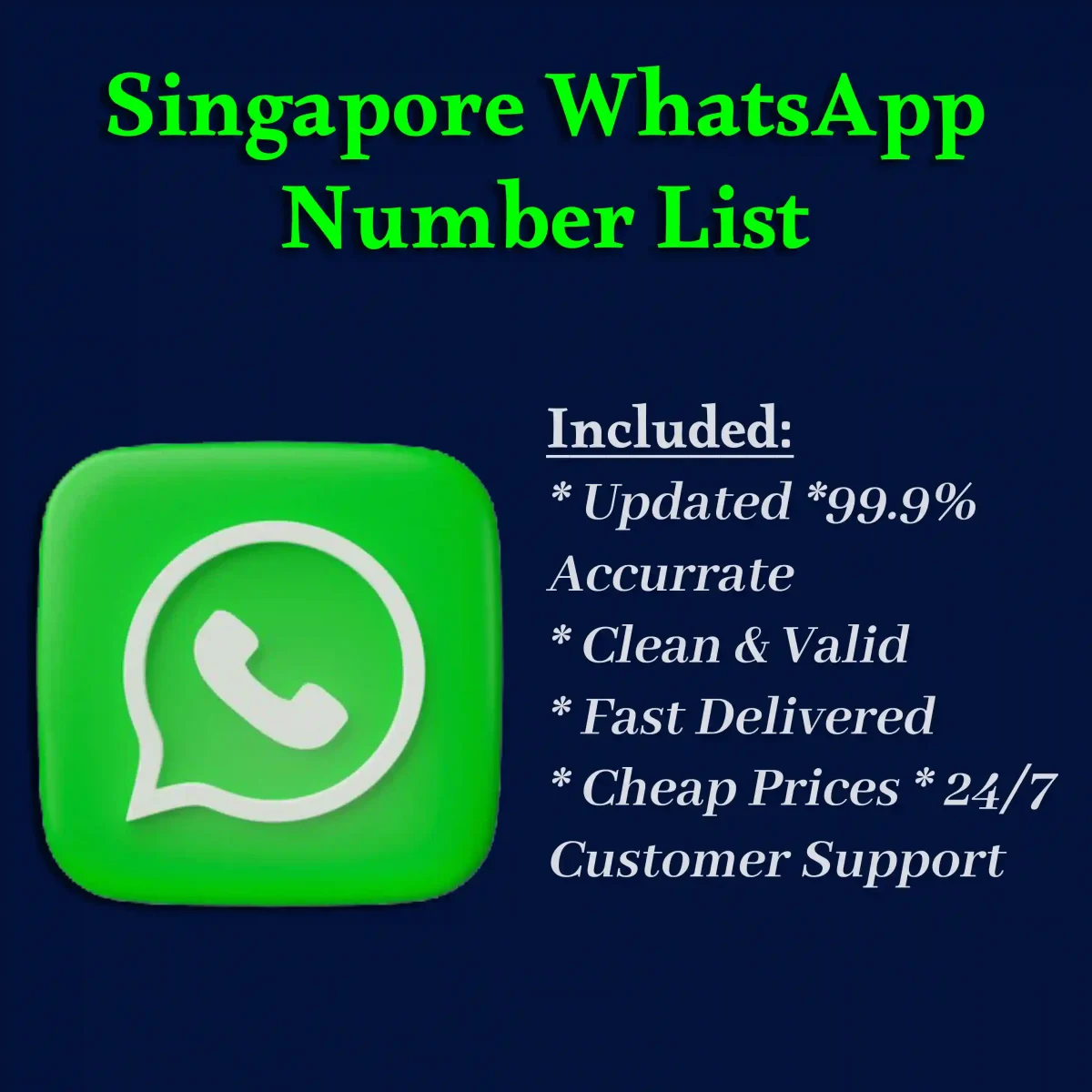 Buy 4k Singapore WhatsApp Number List by WA NUMBER DATABASE on Selar