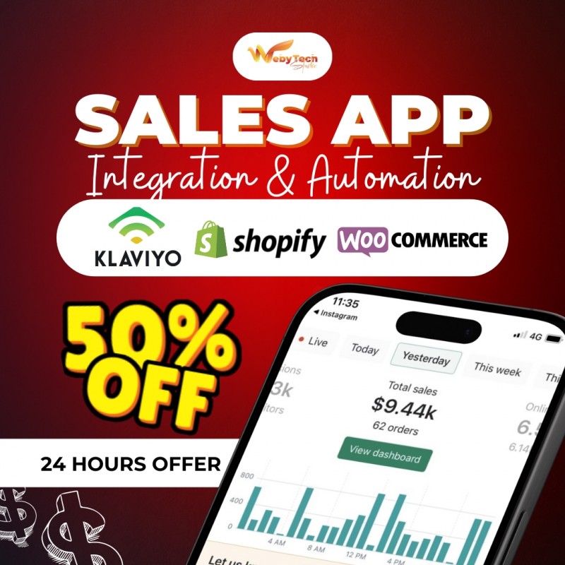 Buy Shoify Sales App Marketing Setup and Automations by WebyTech Studio on Selar