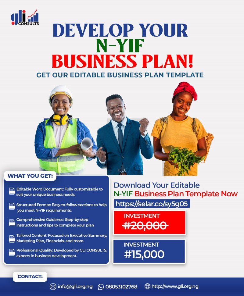 Buy N-YIF Business Plan Template by Abayomi Adewumi on Selar