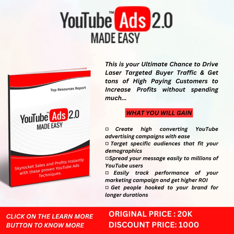 Get YOUTUBE ADS MADE EASY by Abdulwahab Hamisu on Selar