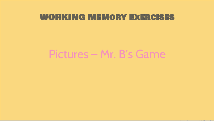 Buy Working Memory- Mr. B's Game - 4 and 5 objects by Abi-iba Abiola ...