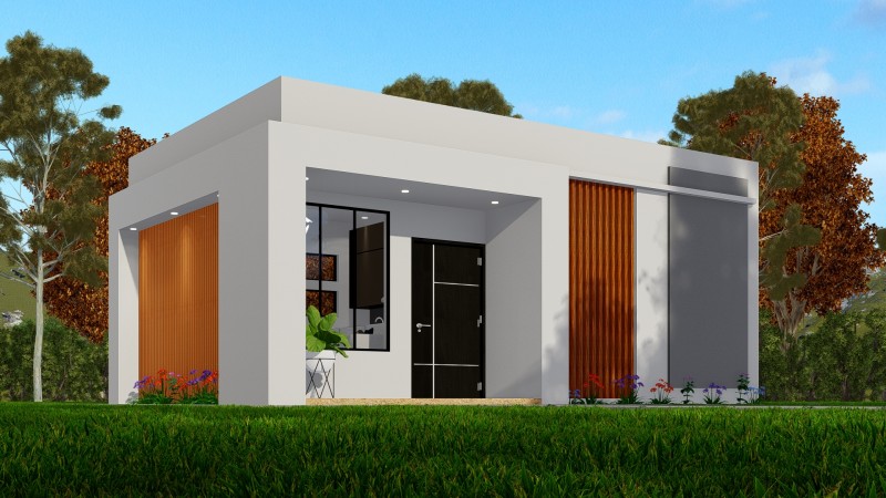 Buy 1 - Bedroom Modern House Design 40sqm 5 mx 8m by Abitech Studio on Selar