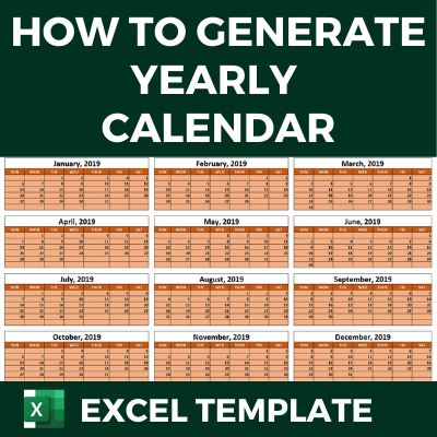Get Yearly Calendar Generator by Accounting On Excel on Selar