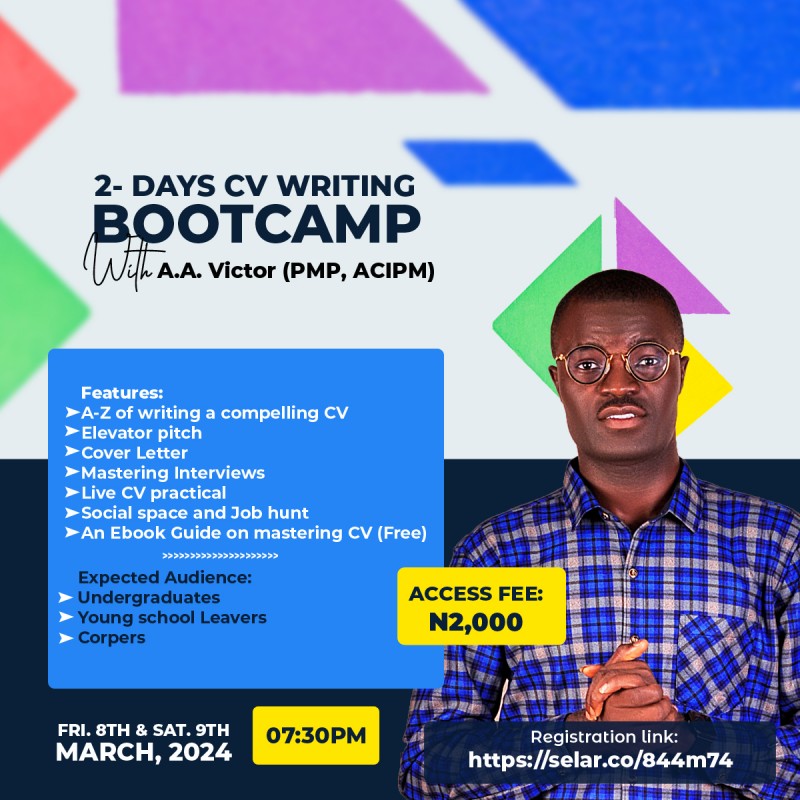 Buy CV Writing Bootcamp by Adedapo Victor Alaba on Selar.co