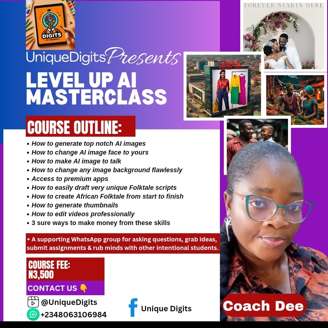 Buy Level Up AI Masterclass Pro by UniqueDigits on Selar