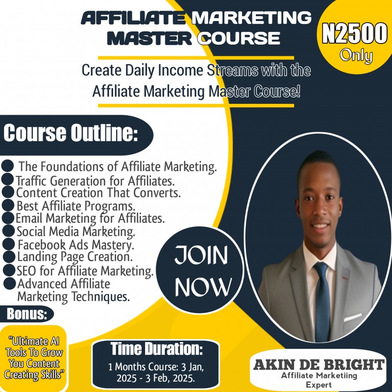 Buy AFFILIATE MARKETING MASTER COURSE! "Create Daily Income Streams ...