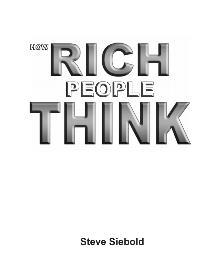 Buy HOW RICH PEOPLE THINK by Answer Oyetoro on Selar