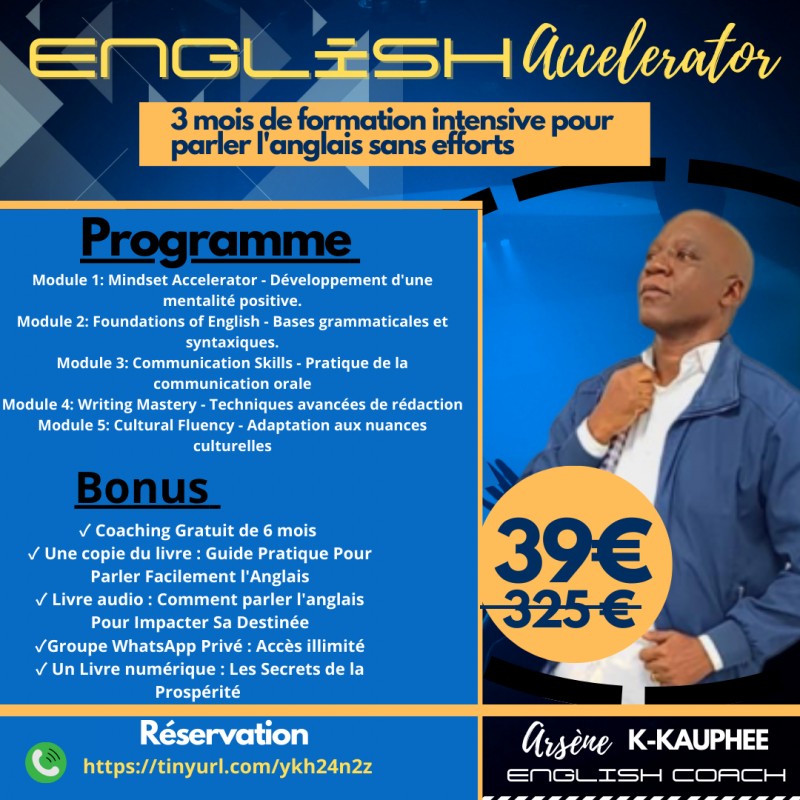 Buy ENGLISH ACCELERATOR ( Cours Intensifs Pour Parler l'Anglais en 12 Semaines) by Arsène K ...