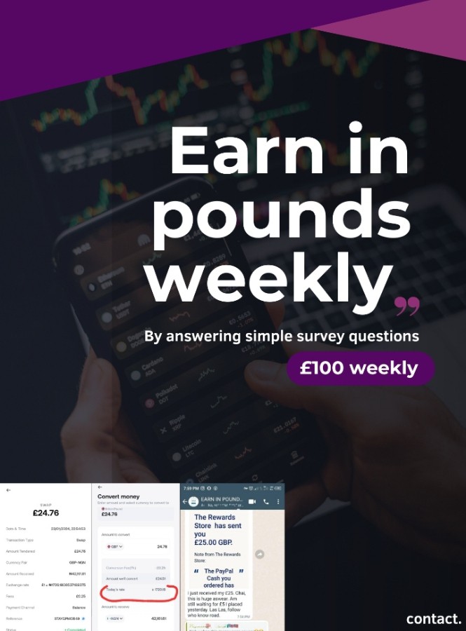 Buy Earn in pounds from survey by Ceyol on Selar