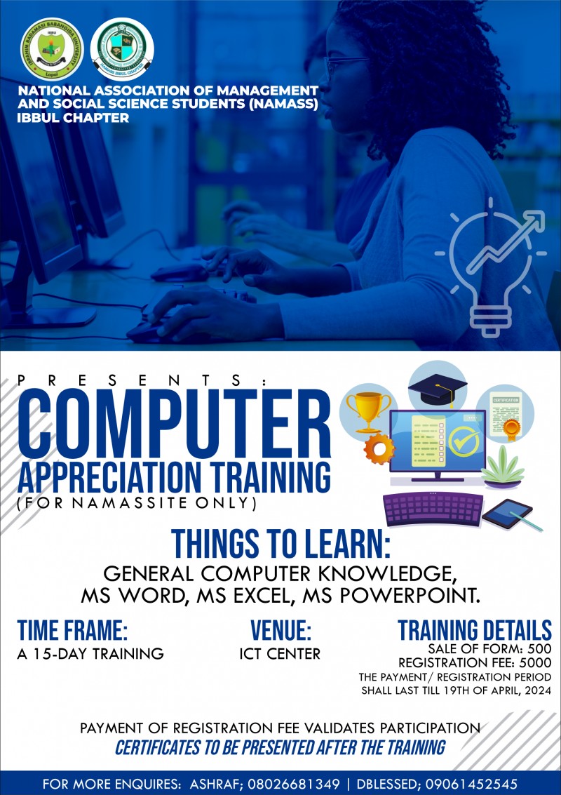 Buy NAMASS COMPUTER TRAINING FORM by ashraf muhammad on Selar