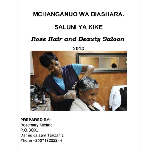 Buy MCHANGANUO WA BIASHARA SALUNI YA KIKE (Rose Hair & Beauty Saloon ...