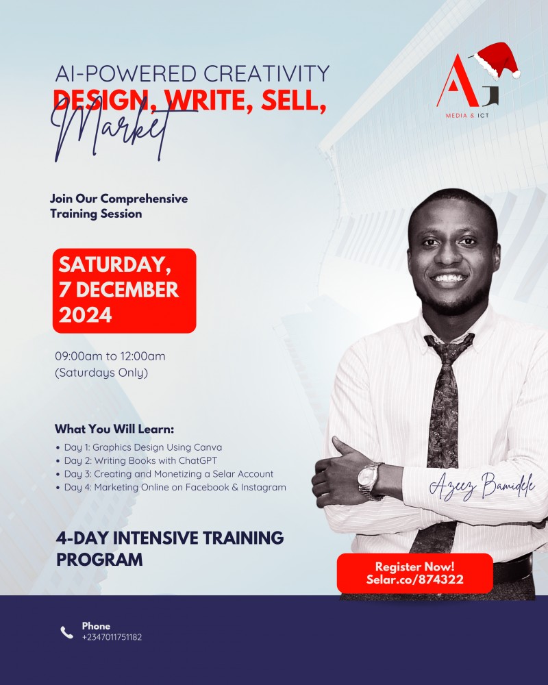 Buy 4-Day Intensive Training Program by Azeez Graphix Media & ICT on Selar