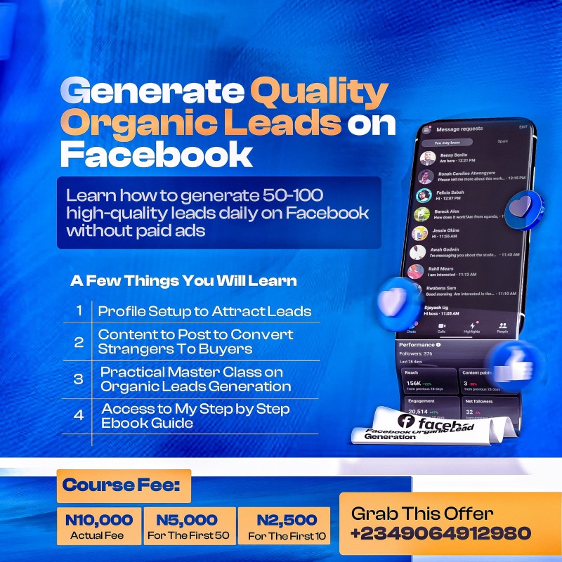 Buy Facebook Organic Lead Gen Course 🔥 by Bashir Ibrahim on Selar
