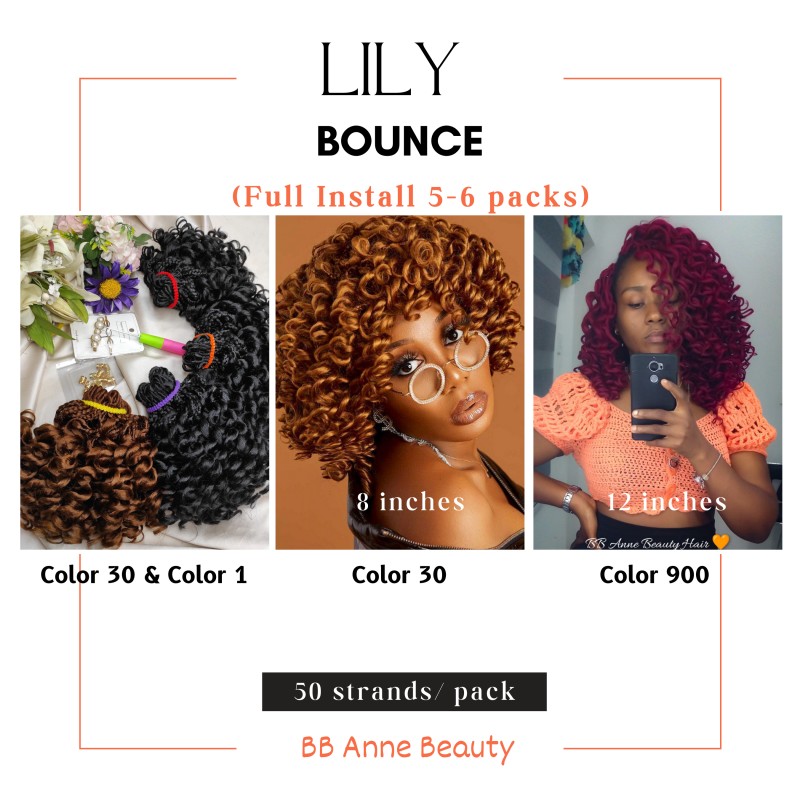 Buy LILY BOUNCE | Crochet Braids | Lengths 6-12 inches by BB ANNE ...