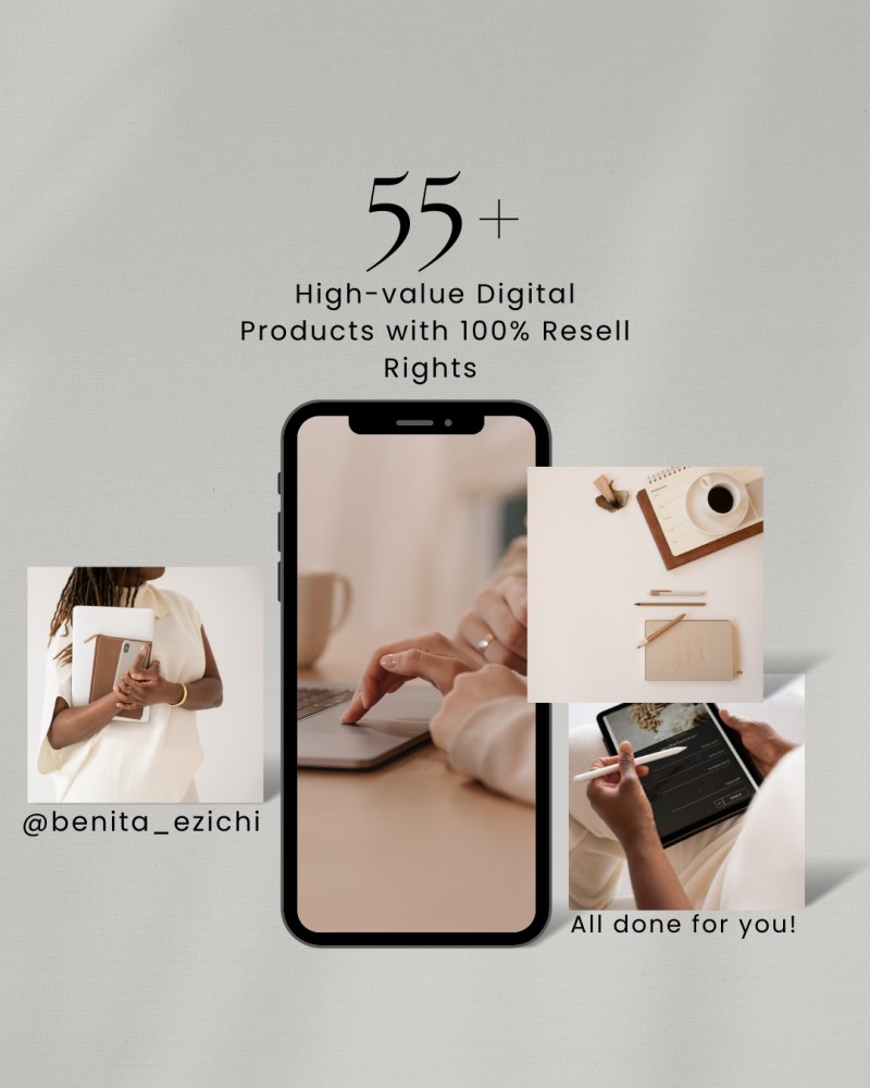 Buy 55+ High-Value Digital Products with 100% Resell Rights by Benita Ezichukwu Okpara on Selar