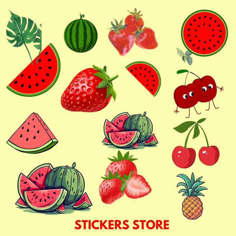 Buy PRINTABLE STRAWBERRY & MELON STICKERS by Bina Alali on Selar