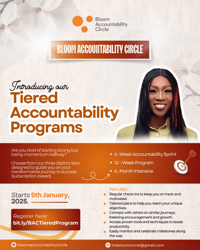 Subscribe BAC Tiered Program by Bloom Accountability Circle on Selar