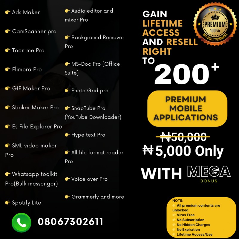 Buy 200+ Premium Apps With Resell Right by Bodunde Odunayo Oluwaseyi on Selar