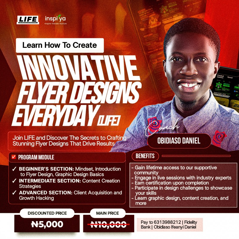 Buy Learn Innovative Flyer Designs Everyday [LIFE] by on Selar