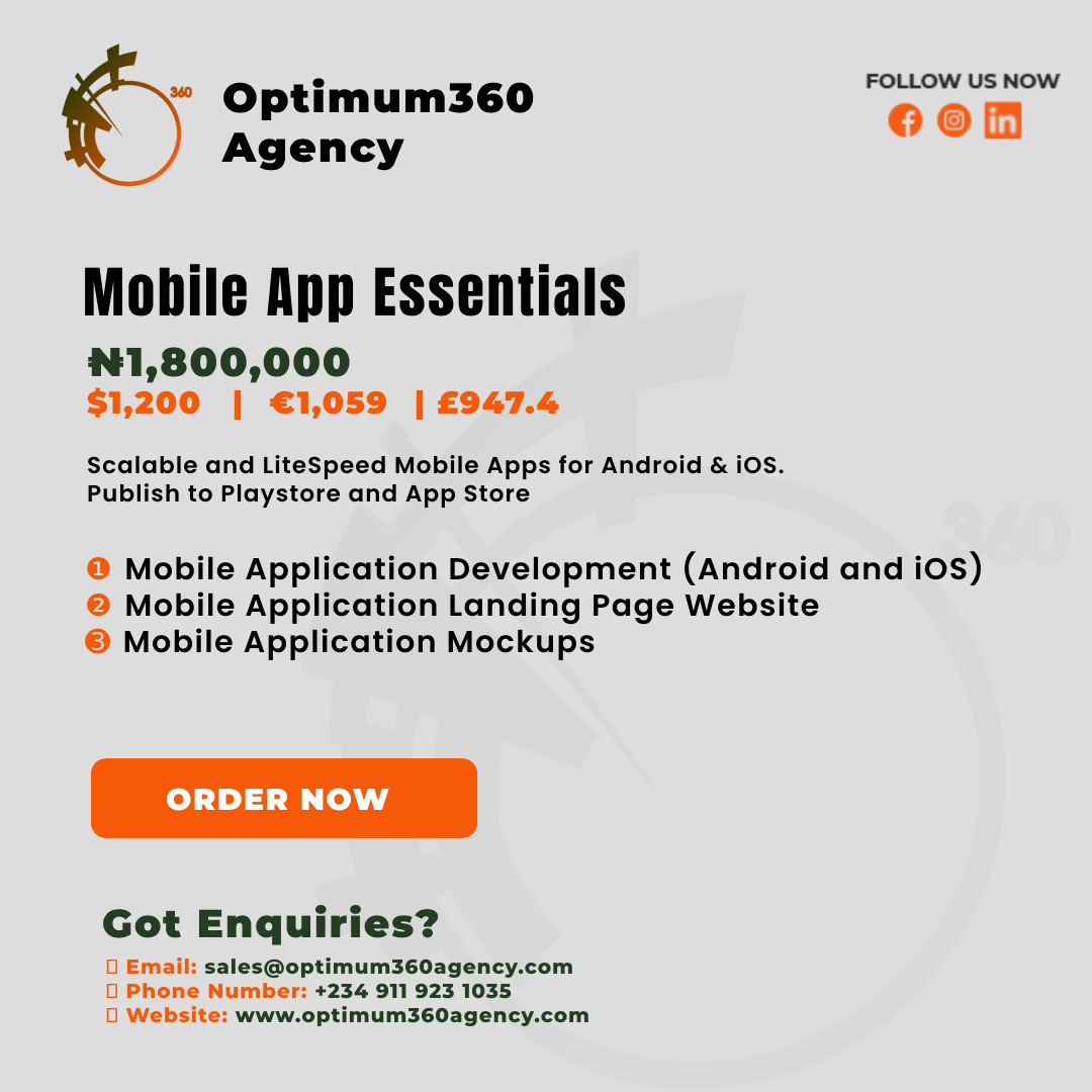 Buy Mobile App Essentials by Optimum360 Agency on Selar