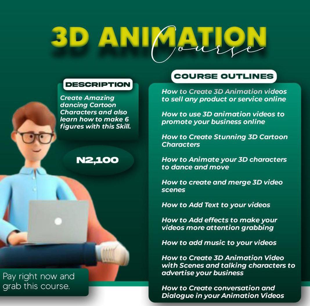 Buy 3D animation course by Chiakeh Pavel on Selar