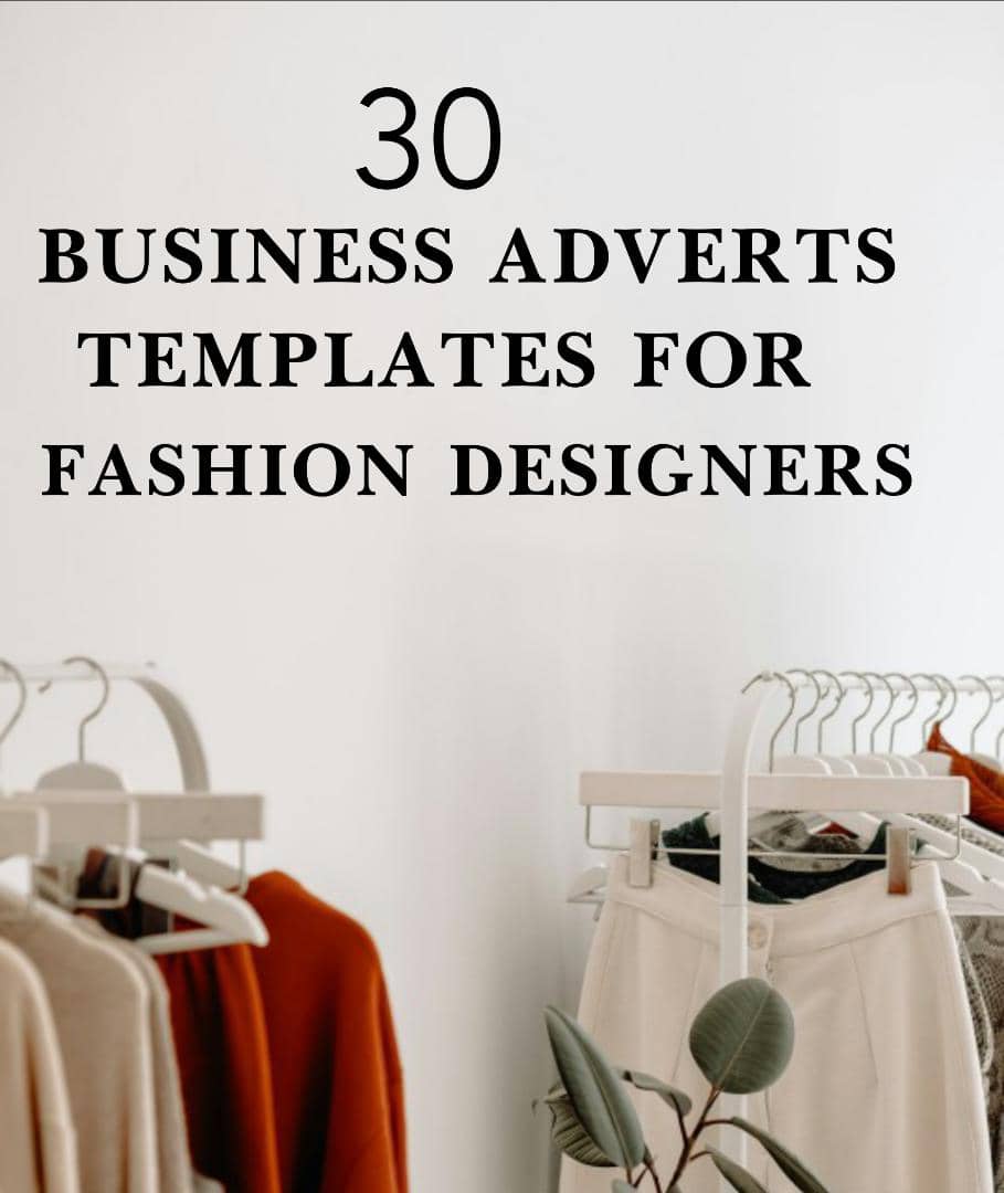 Buy 30 BUSINESS ADVERT TEMPLATES FOR FASHION DESIGNERS by Chinnie ...