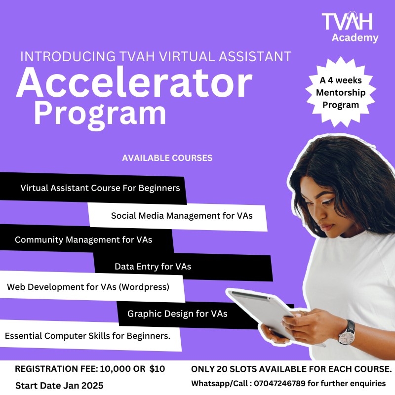 Get TVAH Virtual Assistant Accelerator Program copy by Tvah tribe Enterprise on Selar