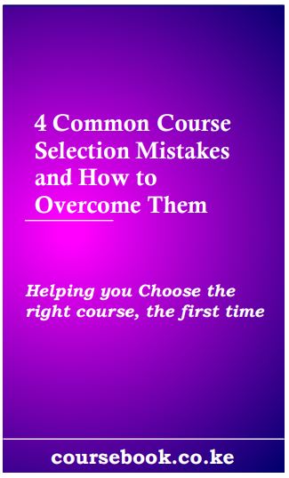 Buy 4 Common Course Selection Mistakes and How to Overcome Them by ...