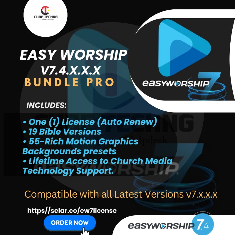 Buy EasyWorship 7.4.x.x License & Bible by Cube Tech Consults on Selar