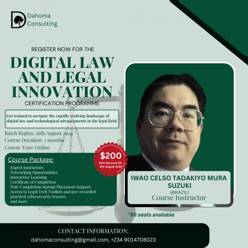 Buy Digital Law and Legal Innovation Certification Course by Dahoma Consulting on Selar
