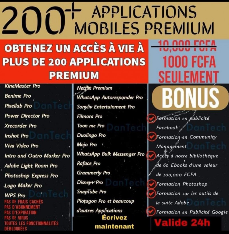 Buy Plus de 200 Application Pro à vie by Pack Business Marketplace on Selar