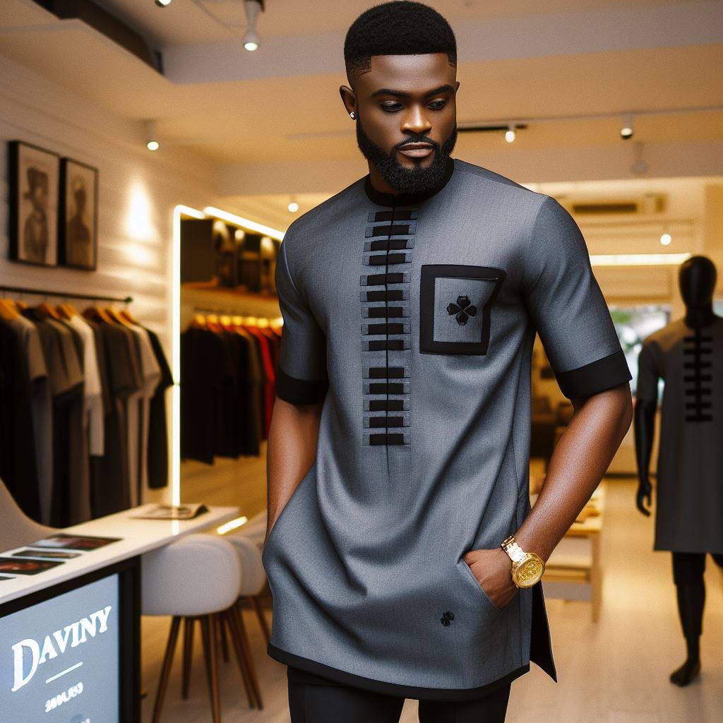 Buy Grey colour Chinese inspired design by david audu on Selar