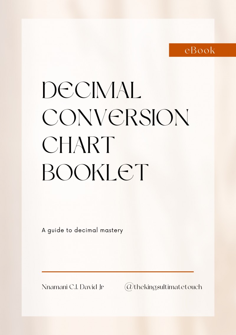 Buy Decimal Convention Chart by David Christopher on Selar