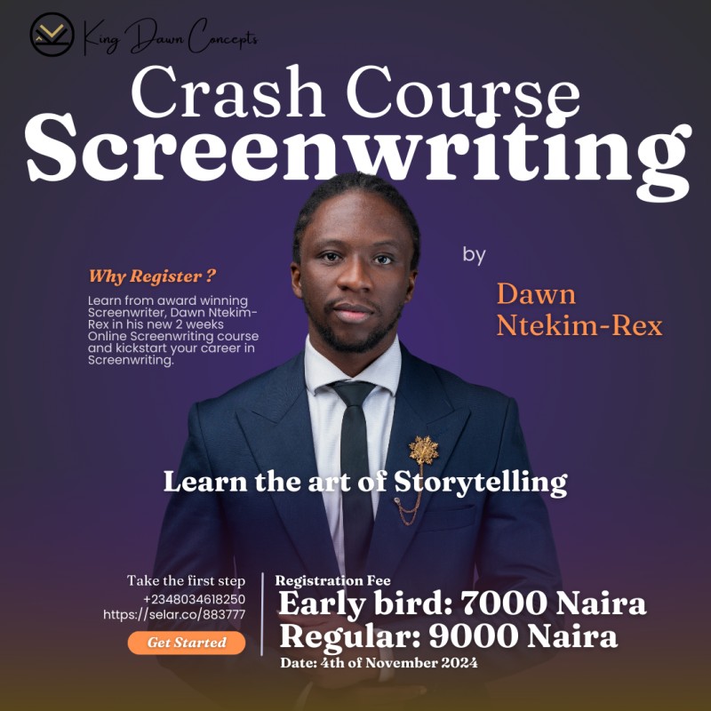 Buy Screenwriting Course with King Dawn by Dawn Ntekim-Rex on Selar