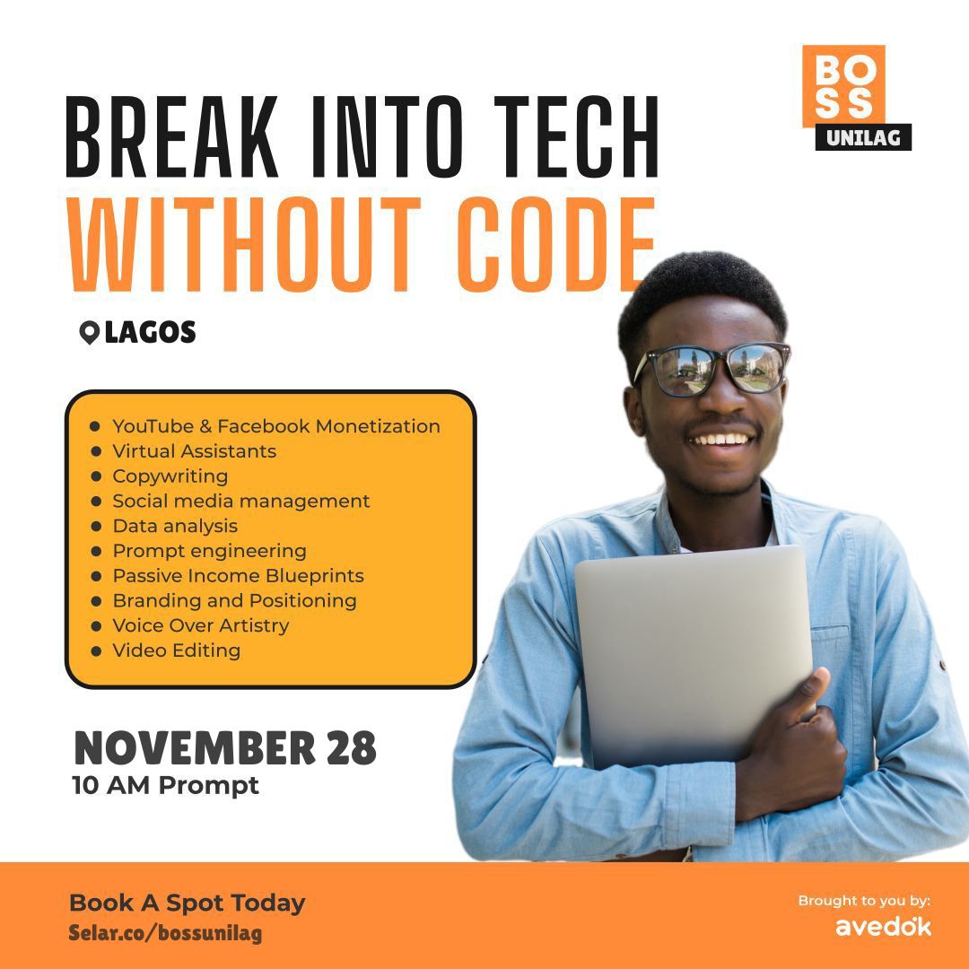 Get Break Into Tech Without Code - BOSS UNILAG by Dboss Nigeria on Selar