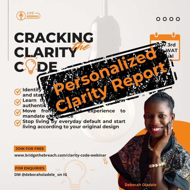 Buy Personalized Clarity Report by Deborah Oladele on Selar