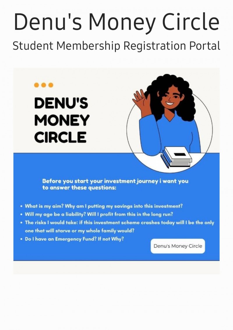 Subscribe Denu's Money Circle Membership Registration Portal for ...