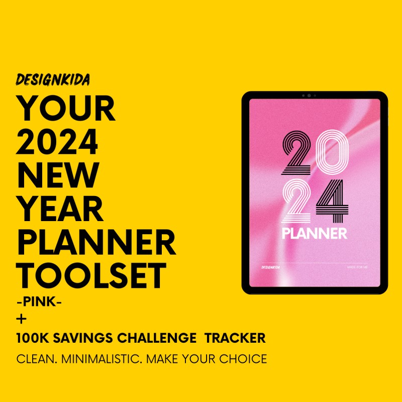 Buy Your 2024 New Year Planner Toolset - Pink by DesignKida on Selar