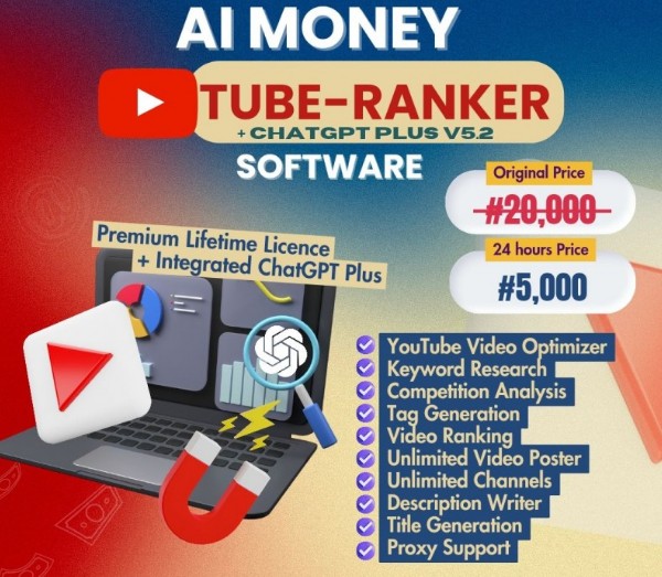 Buy AI-MONEY TUBERANKER + CHATGPT PLUS V6.2 by DG Tech on Selar
