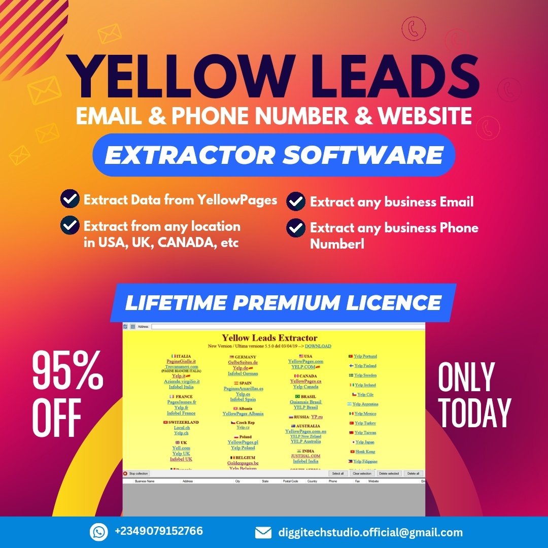 Buy Yellow Leads Extractor Software + Lifetime Premium License by ...