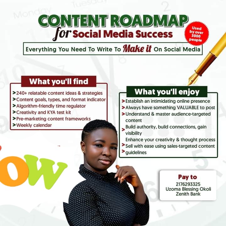 Buy CONTENT ROADMAP FOR SOCIAL MEDIA SUCCESS by Uzoma Okoli on Selar