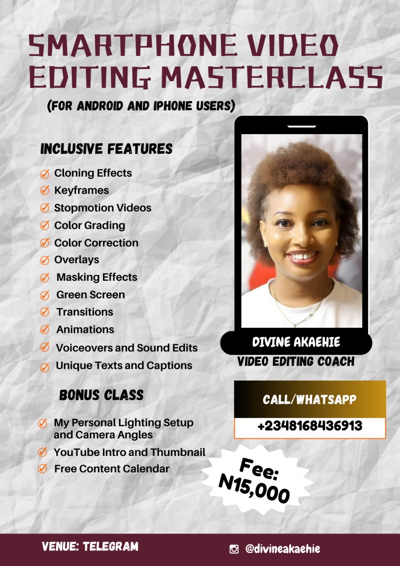 Buy Smartphone Video Editing Course by Divine Akaehie on Selar.co
