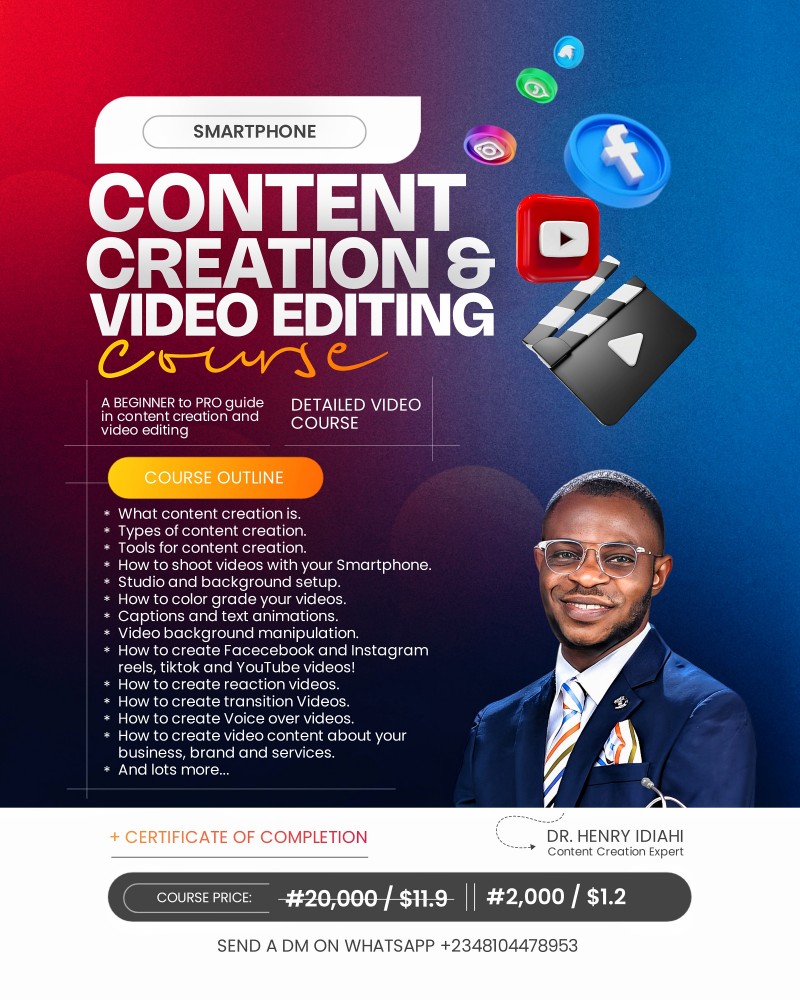 Buy SMARTPHONE CONTENT CREATION AND VIDEO EDITING COURSE by Dr. Henry ...