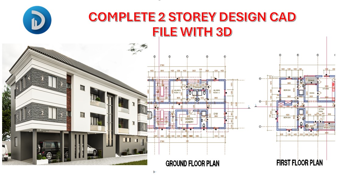 Buy AutoCAD File for 2 Storey Complete Design by Dubeke Consults on Selar