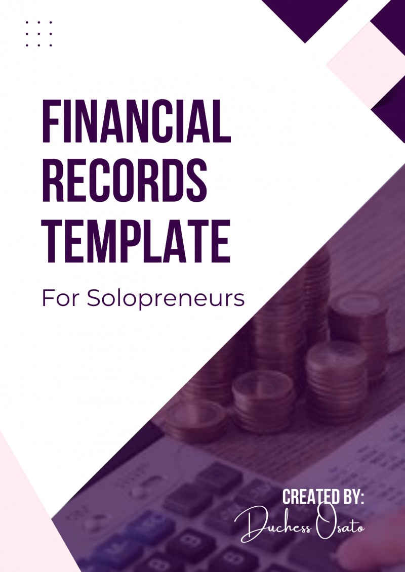 Buy Financial Records Template for Solopreneurs by Duchess Osato on Selar
