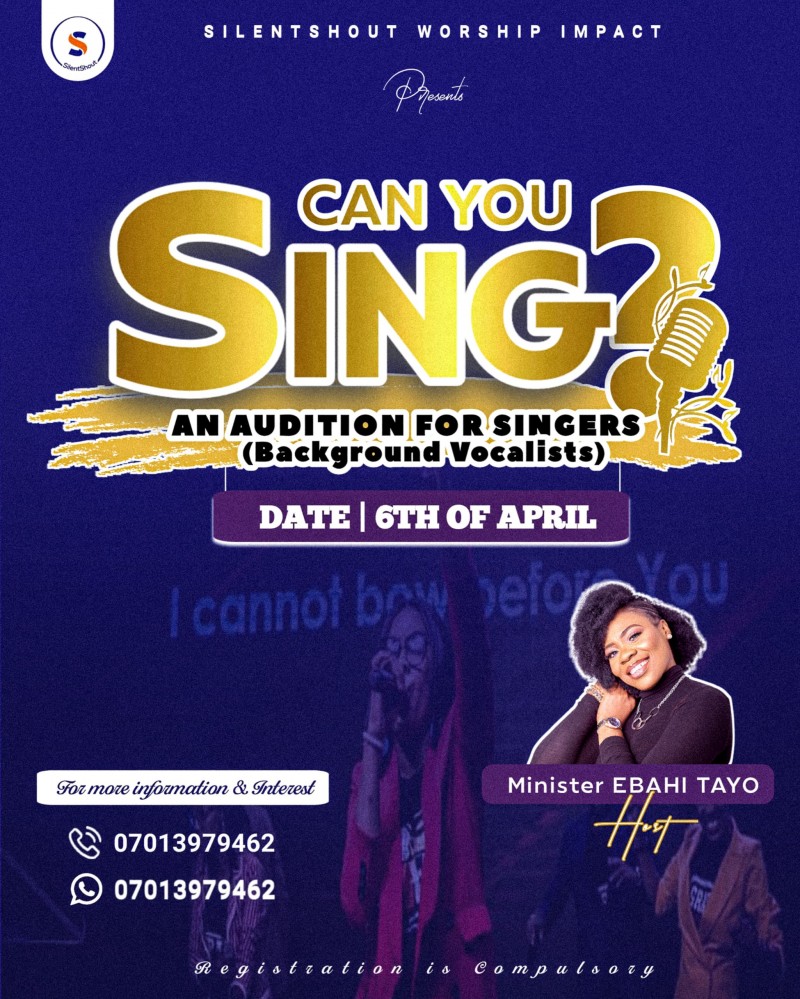 Get BGV AUDITIONS by EBAHI TAYO-OGUNLEYE on Selar