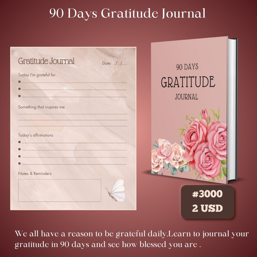 Buy 90 days gratitude journal by Ebooks world on Selar