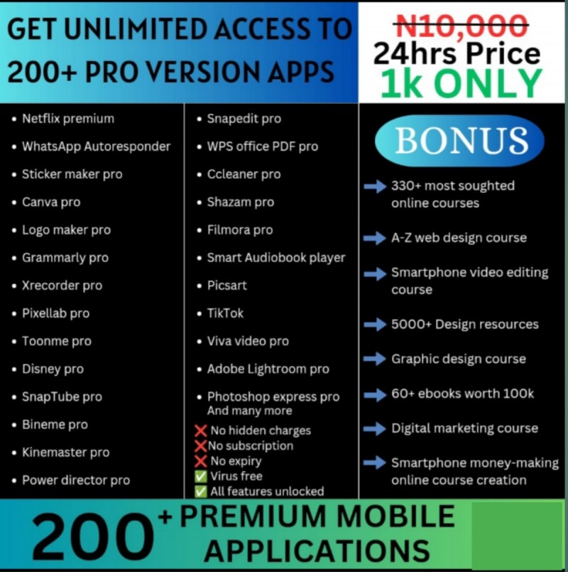 Get 200+ Premium Apps by Klismanncreation on Selar